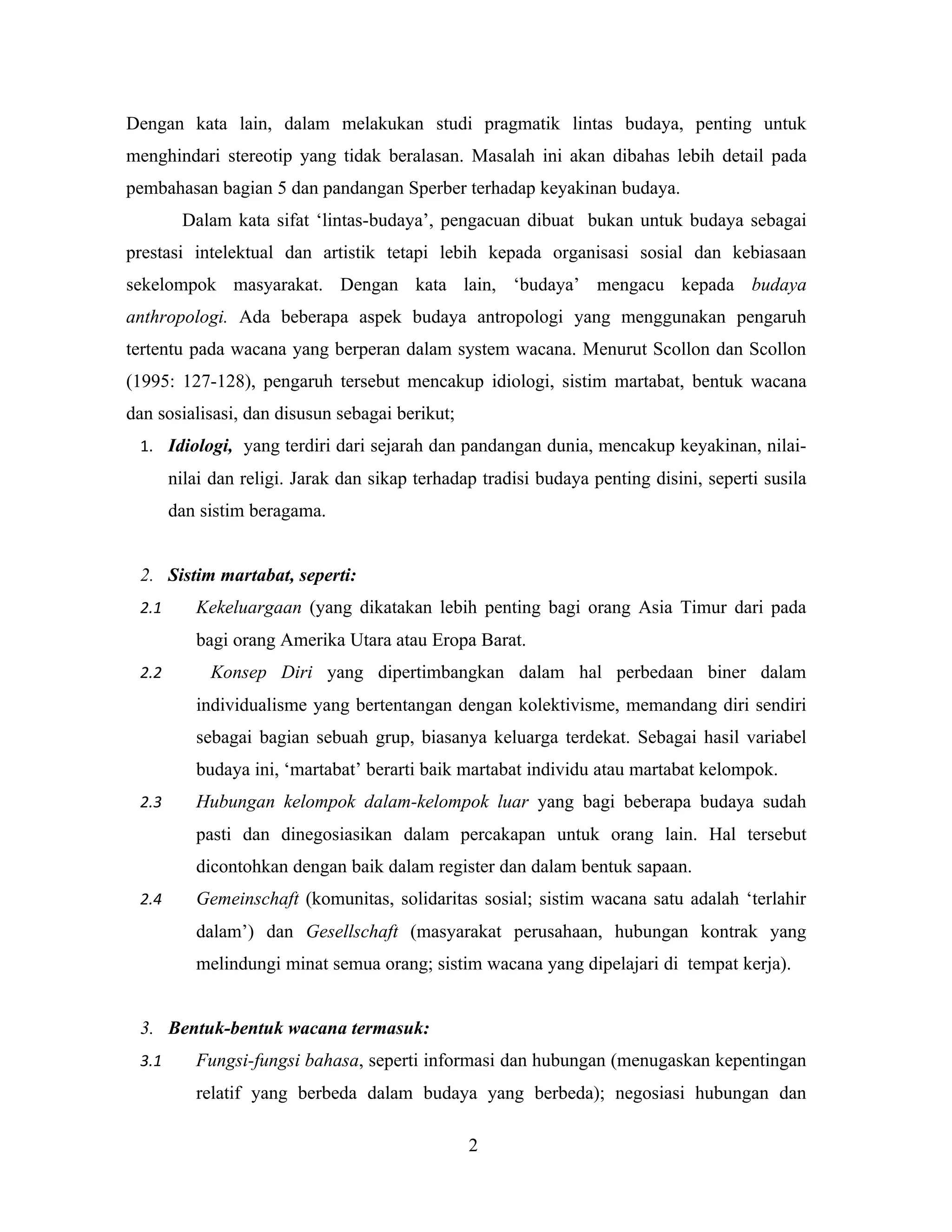 Cross cultural pragmatics | DOC