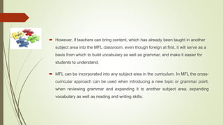 Cross curricular teaching in the mfl classroom | PDF