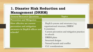 CROSS-CUTTING-THEMES of Basic Education Research Agenda | PPTX