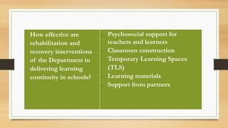 CROSS-CUTTING-THEMES of Basic Education Research Agenda | PPTX