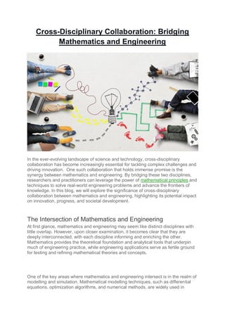 Cross-Disciplinary Collaboration: Bridging Mathematics and engineering ...