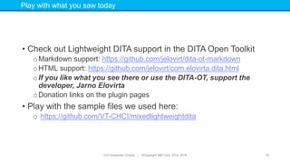 Cross-format content with Lightweight DITA | PPT