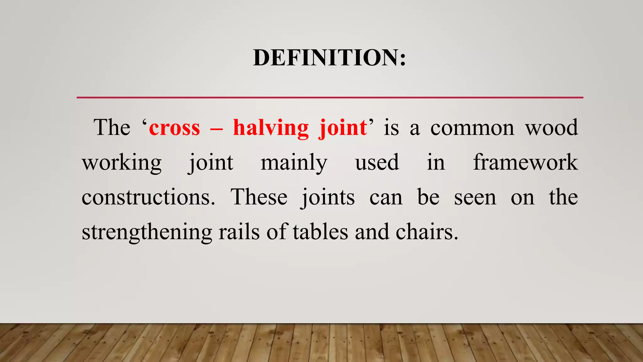 Cross halving joint