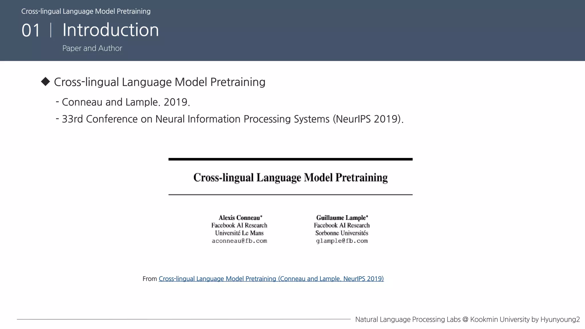 (Paper Seminar) Cross-lingual_language_model_pretraining | PDF