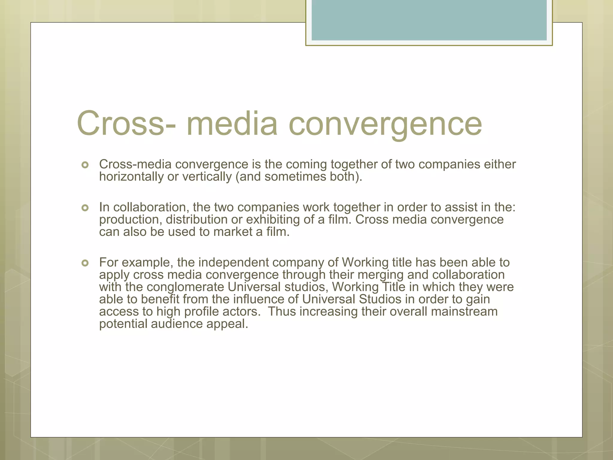 Cross-media convergence & Synergy | PPT