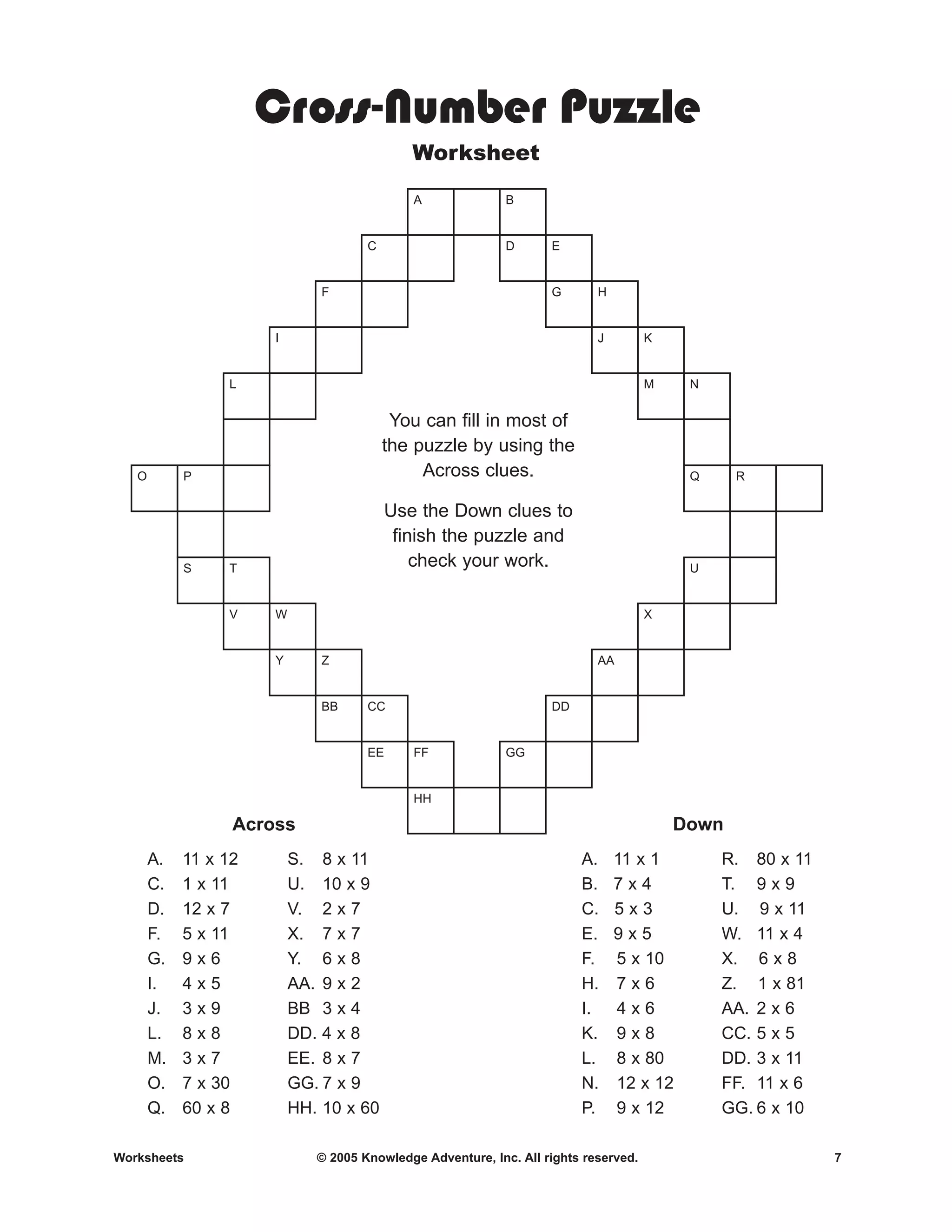 Cross numbers-puzzle | PDF