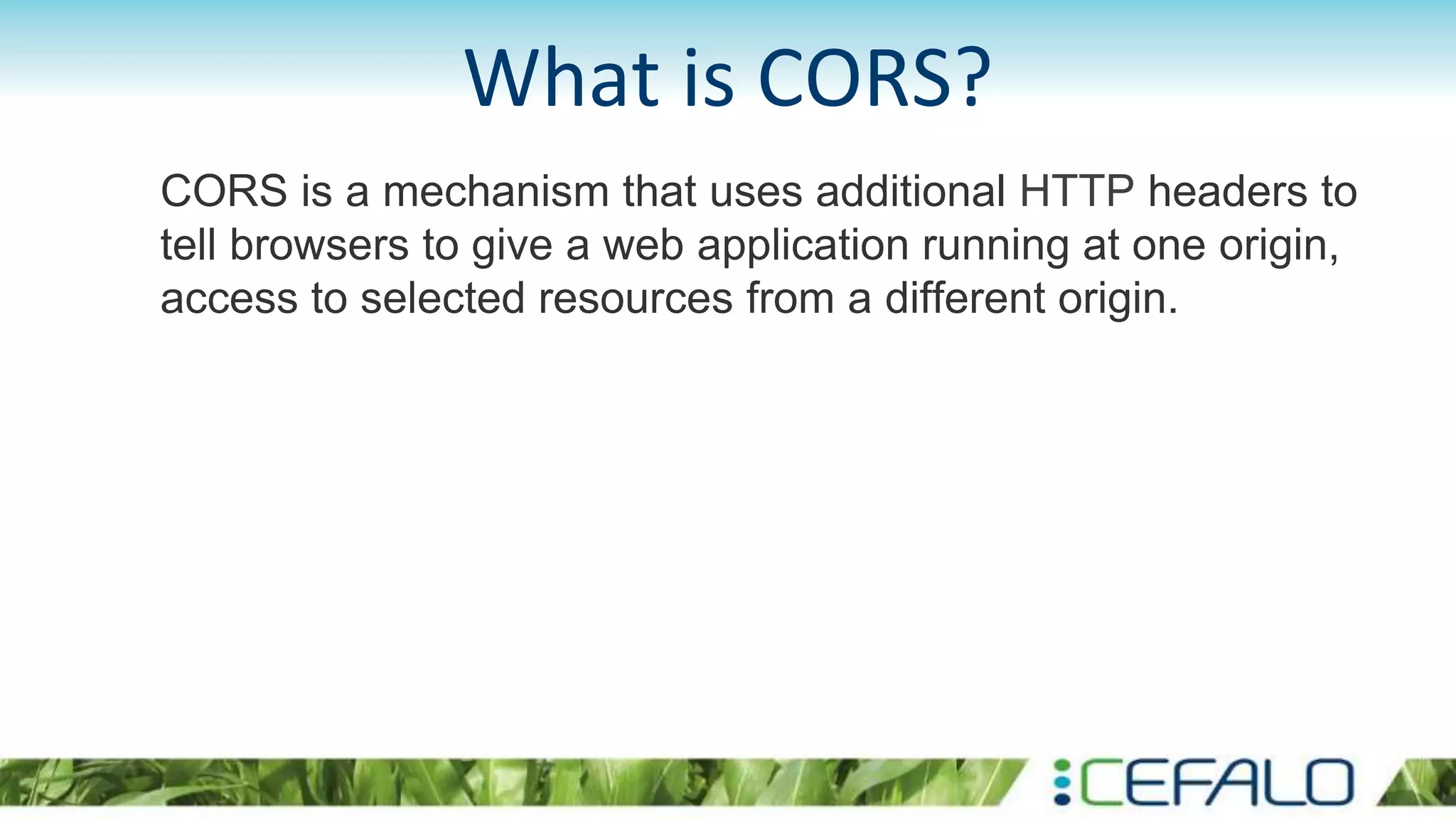 Cross Origin Resource Sharing (CORS) - Azizul Hakim | PPTX