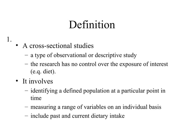 Cross sectional study overview | PPT