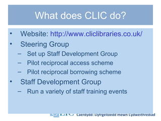 Cross-sectoral staff development with CLIC | PPT