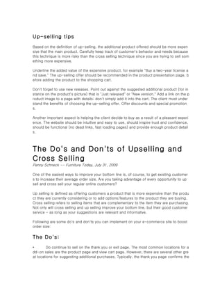 Cross Selling & Up Selling | RTF