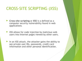 Cross site scripting (xss) | PPT