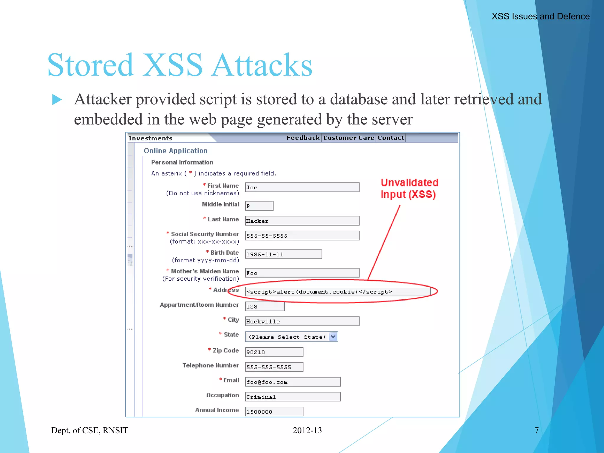 Cross site scripting (xss) attacks issues and defense - by sandeep kumbhar | PPT