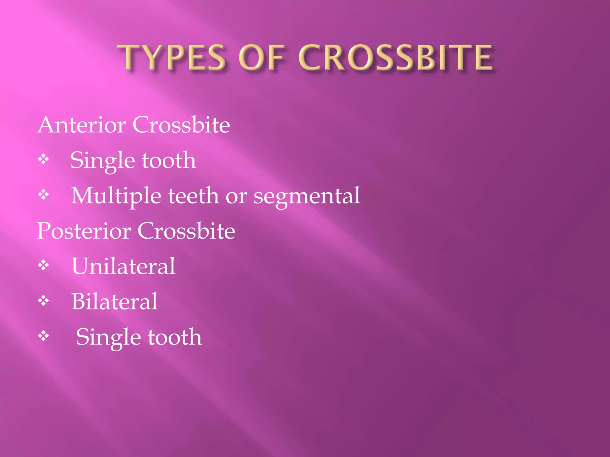 Malocclusion-Cross bite | PPT