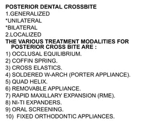Crossbites in children | PPTX