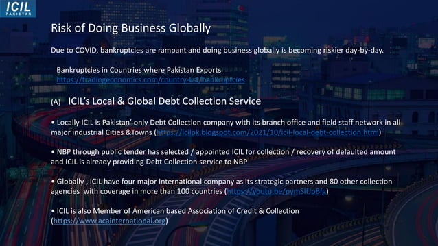 ICIL Global Debt Collection for Pakistani Exporters | PPT