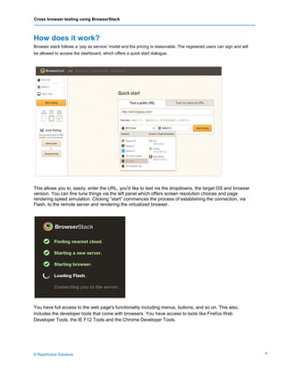 Cross browser testing using BrowserStack | PDF