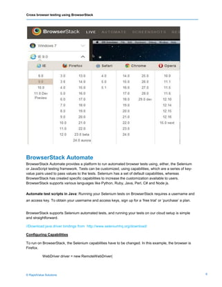 Cross browser testing using BrowserStack | PDF