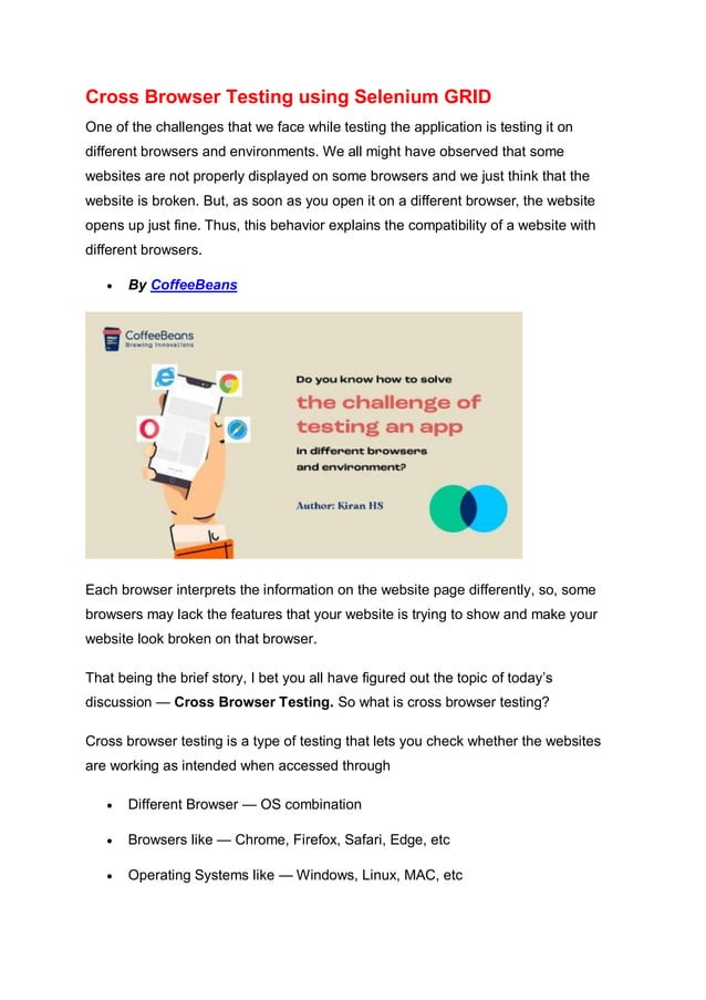 Cross Browser Testing using Selenium GRID | PDF Cross Browser Testing using Selenium GRID | PDF
