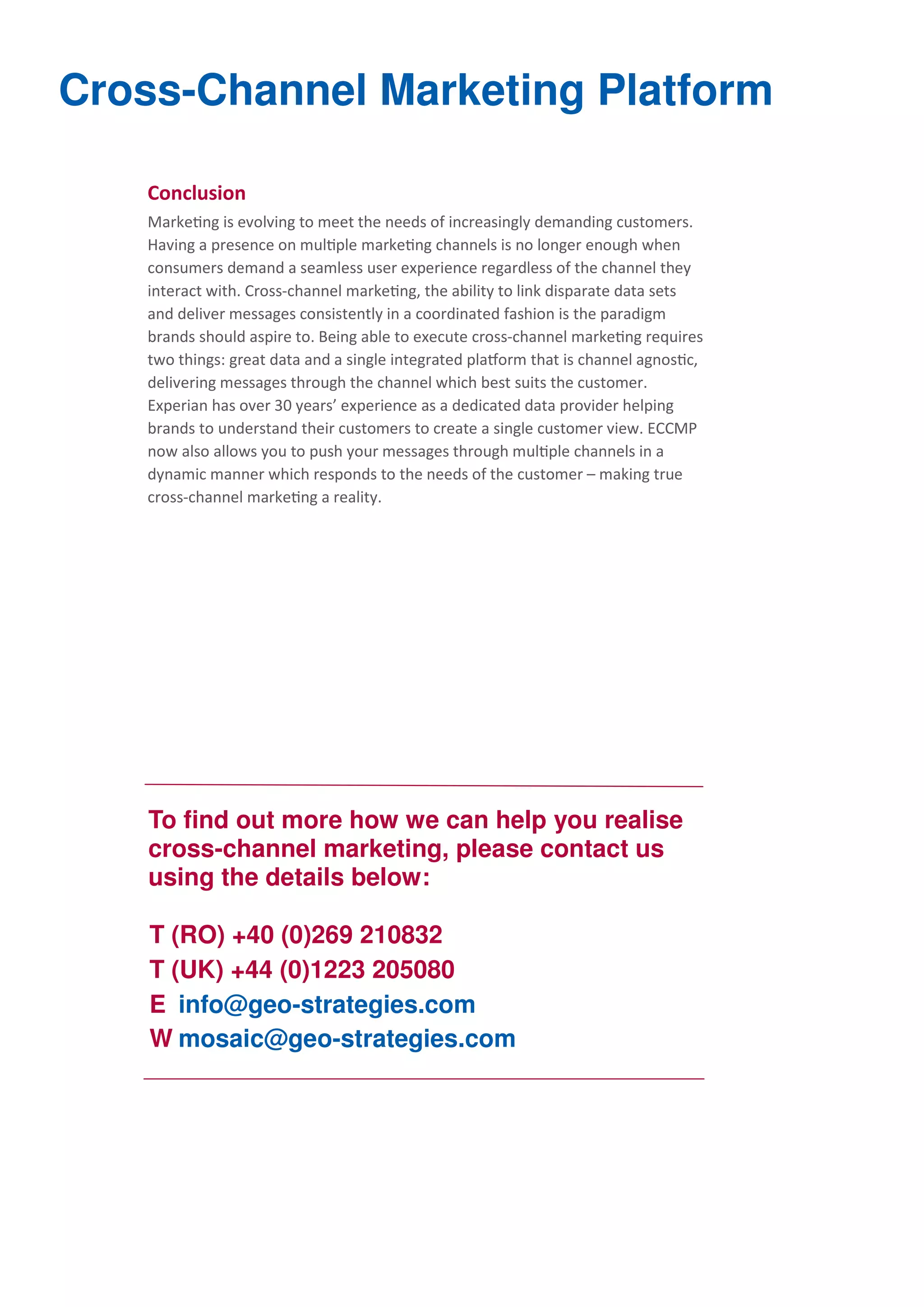 Cross Channel Marketing Platform | PDF