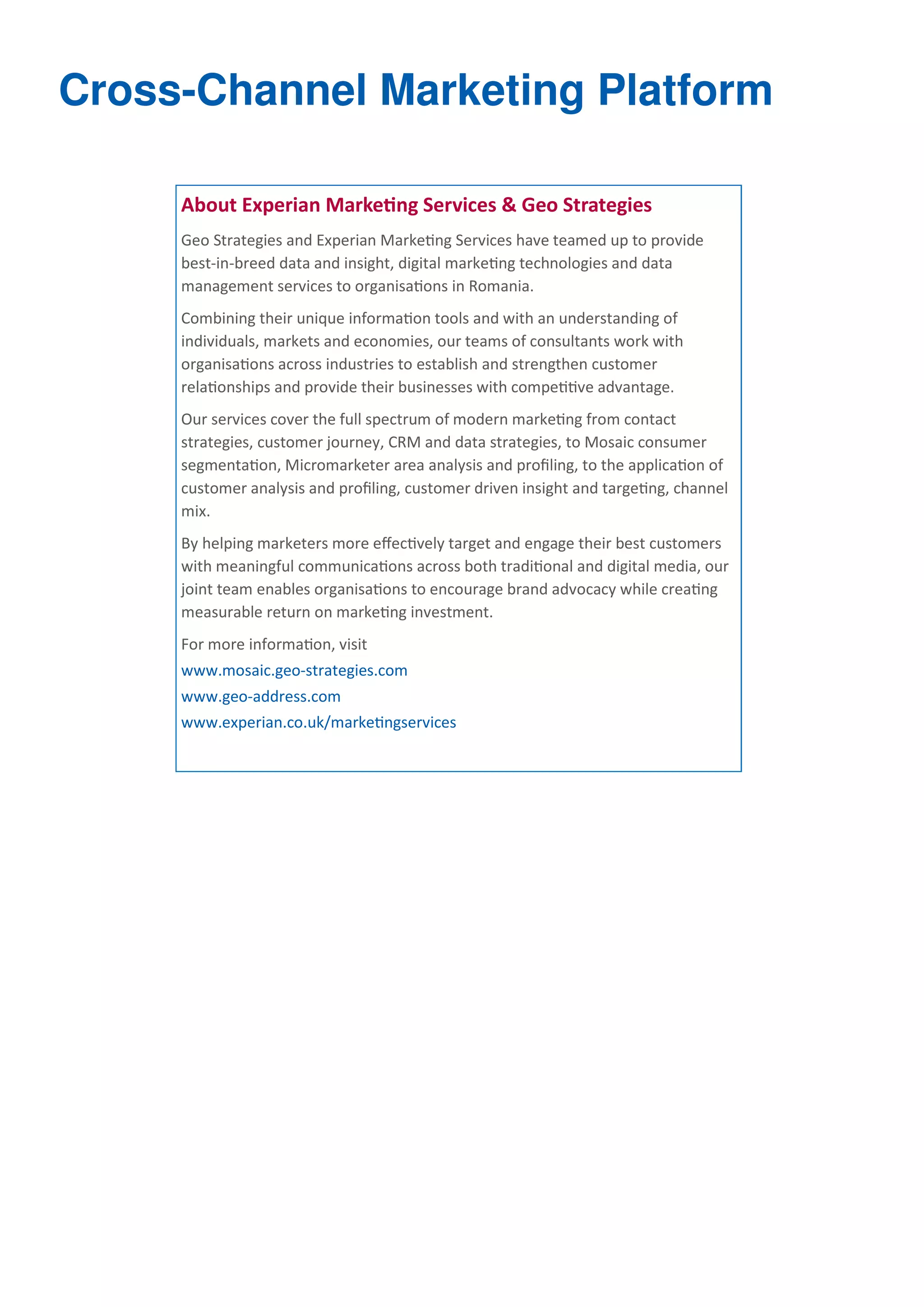 Cross Channel Marketing Platform | PDF