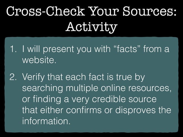 Cross-Checking Activity | PDF