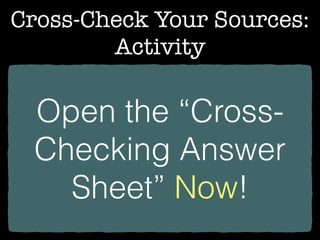 Cross-Checking Activity | PDF