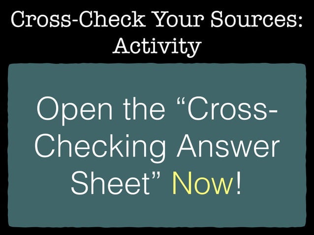 Cross-Checking Activity | PDF