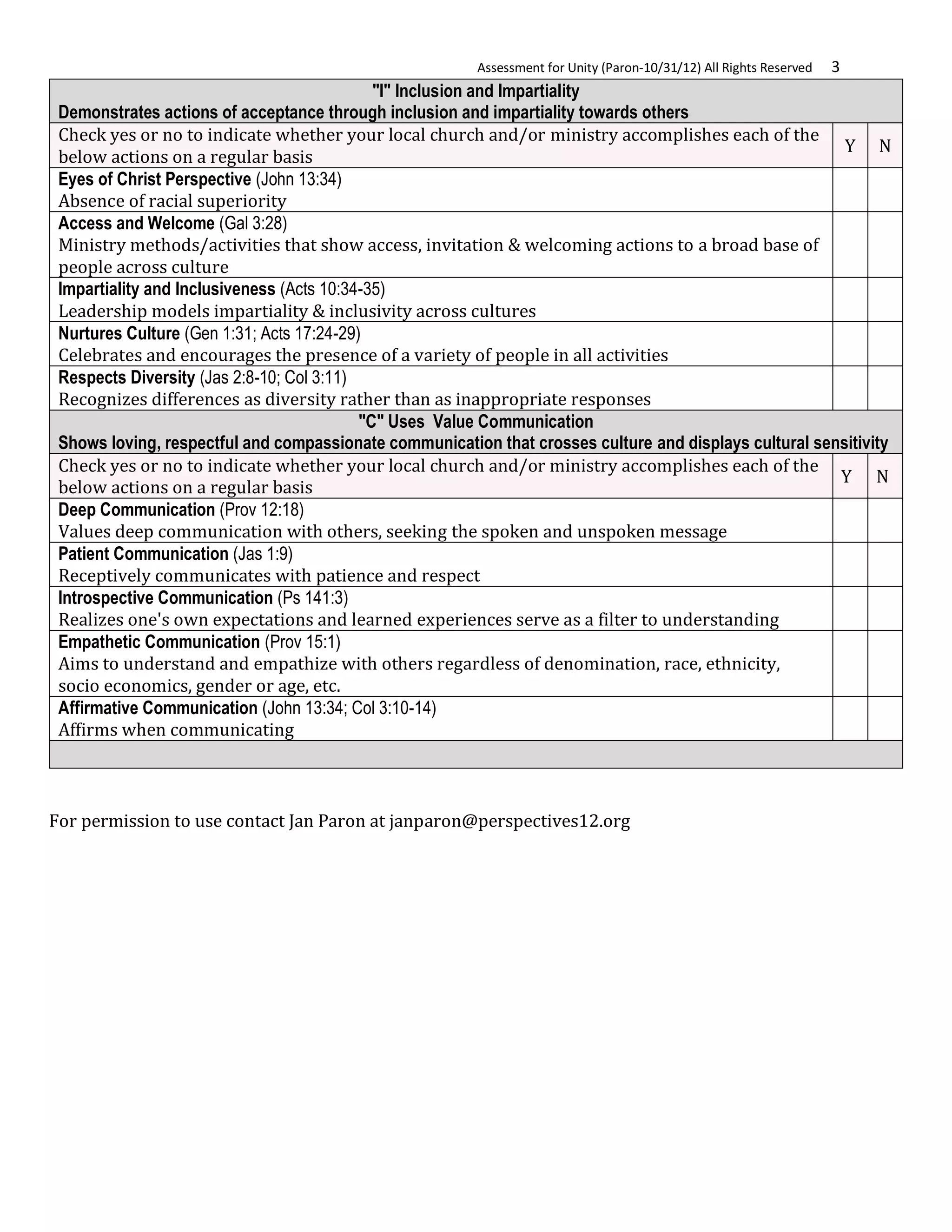 Assessment for Unity in the Multicultural Church (Seeking the M.O.S.A.I ...