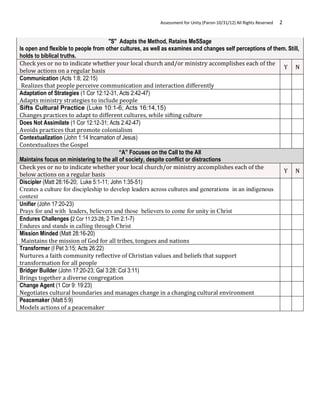 Assessment for Unity in the Multicultural Church (Seeking the M.O.S.A.I ...