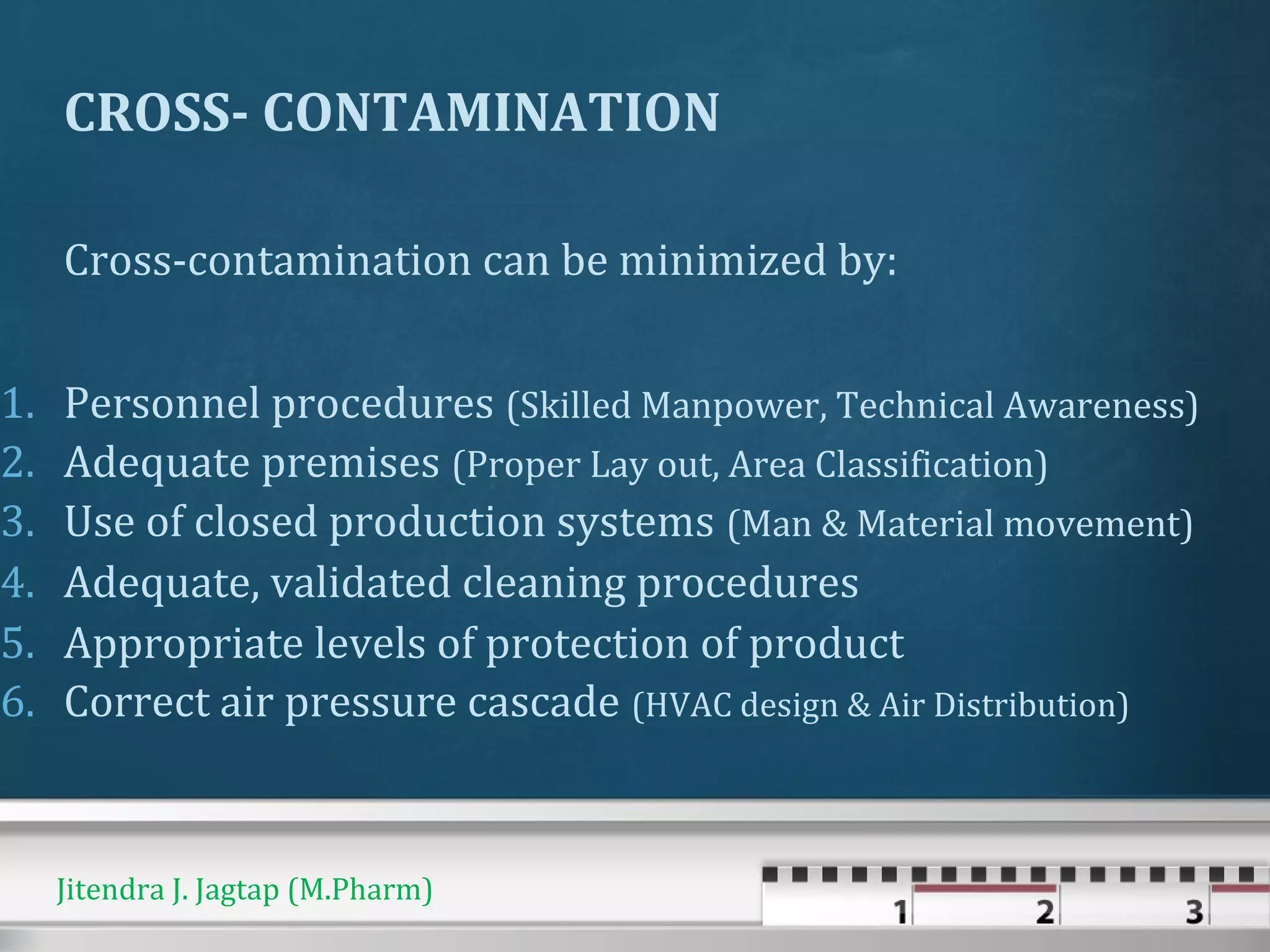 Cross contamination in Pharmaceuticals - by Jitendra J Jagtap | PPT