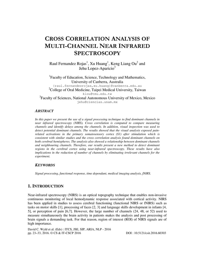 Cross correlation analysis of | PDF