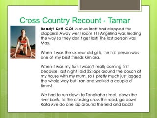 Our Cross Country Recount Stories | PPTX