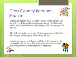 Our Cross Country Recount Stories | PPTX