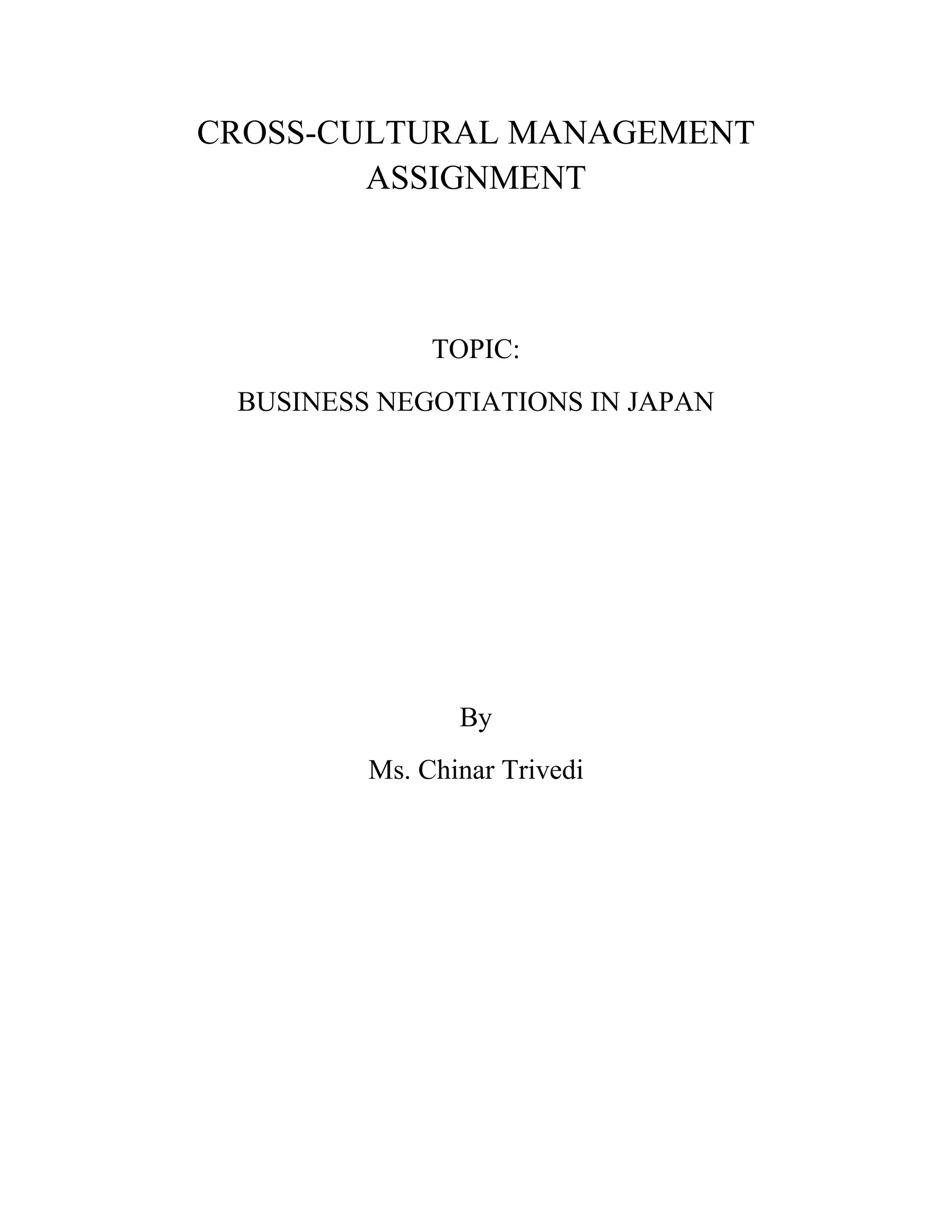 Business negotiations in Japan | DOCX