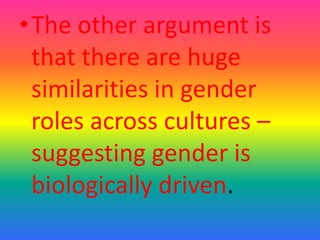 A2 Cross cultural research into gender roles | PPTX