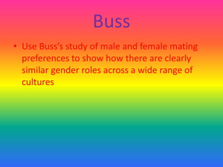 A2 Cross cultural research into gender roles | PPTX