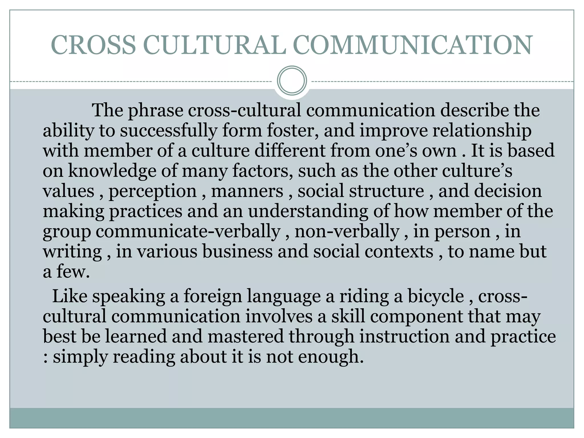 Cross cultural communication | PPT