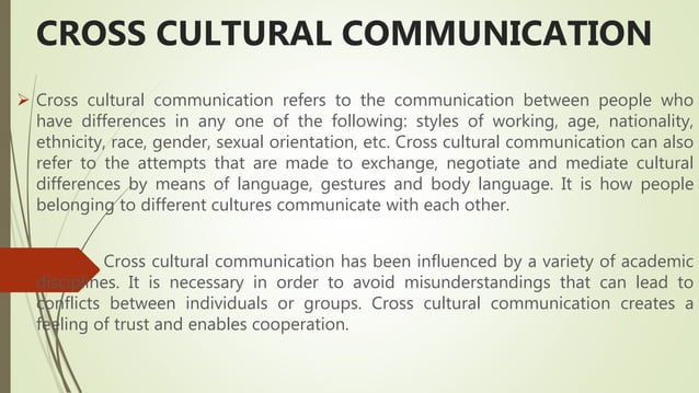 Cross cultural communication | PPTX