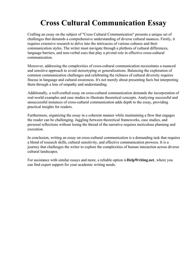 Cross Cultural Communication Essay.pdf