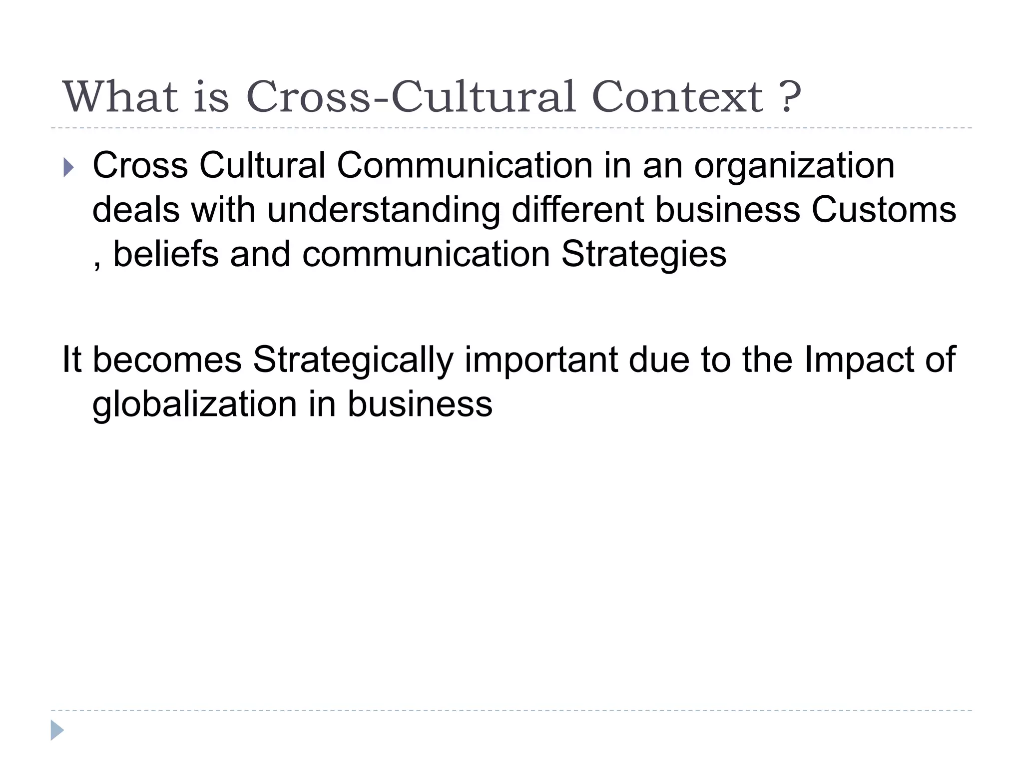 Cross cultural context | PPTX