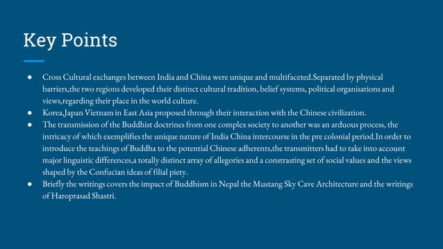 Cross cultural exchanges between india and china | PPTX