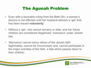 Cross Cultural Issues in Family Law: Jewish Matrimonial Law and Customs ...