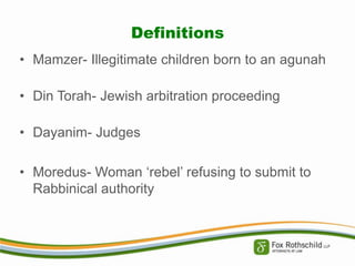 Cross Cultural Issues in Family Law: Jewish Matrimonial Law and Customs ...