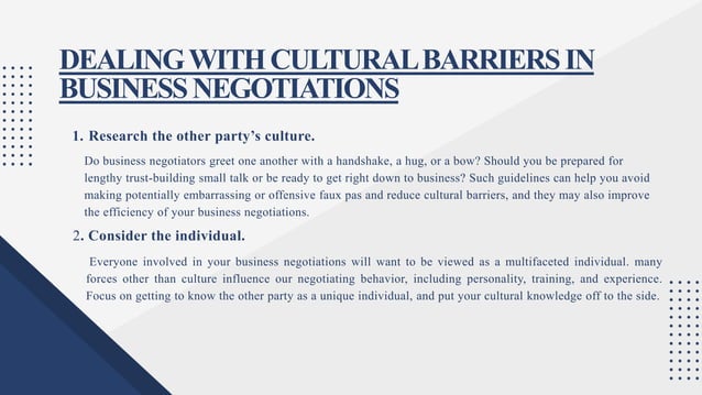 Presentation on cross cultural negotiations. | PPTX | Business Administration | Business