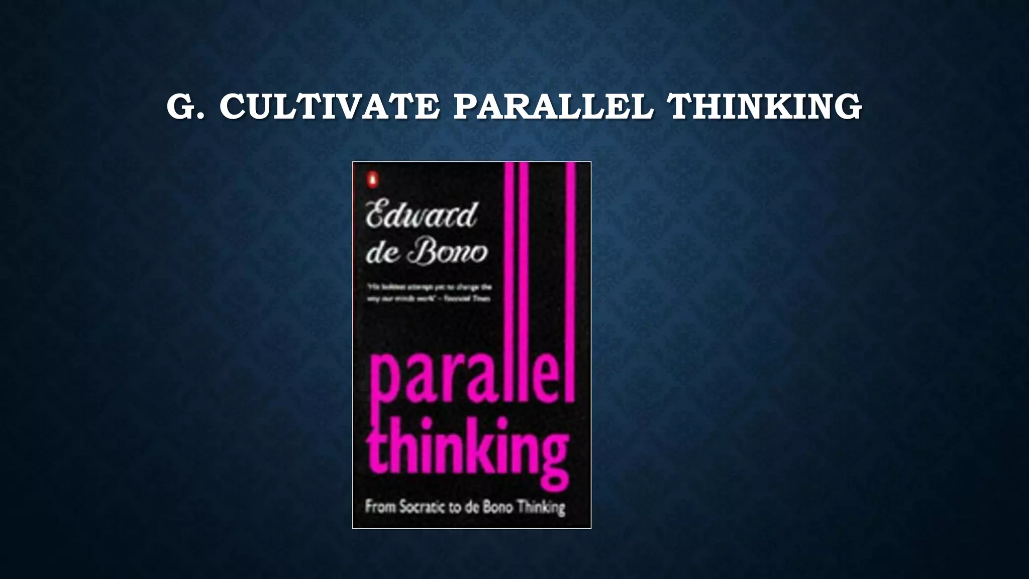 Cross cultural negotiation and parallel thinking | PPT