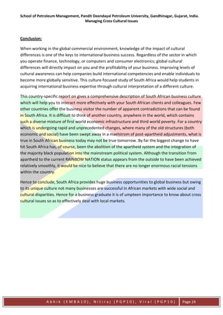 Cross Cultural Report on South Africa | PDF