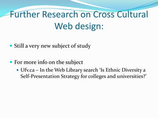 Cross cultural web design | PPTX