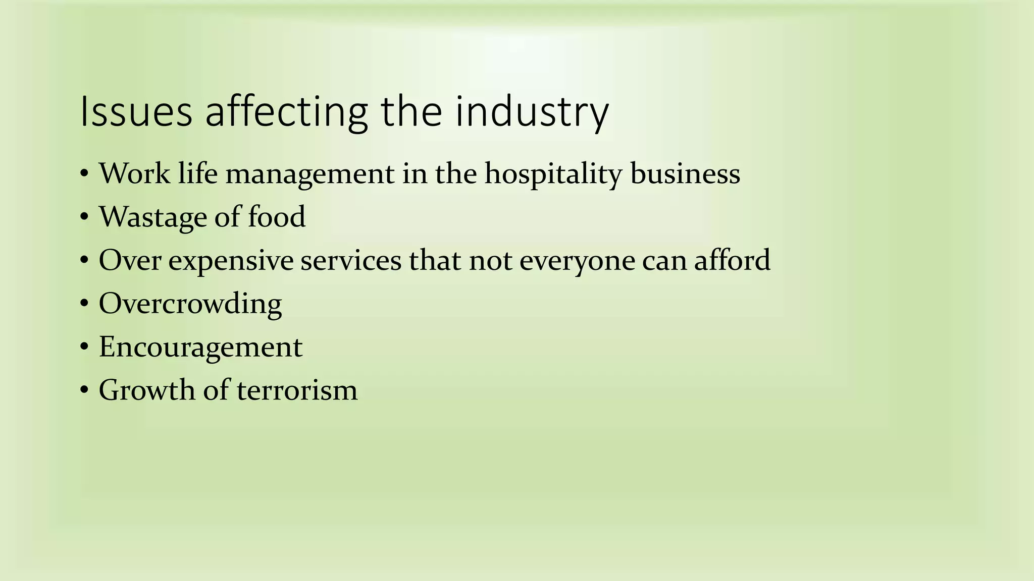 Trends and issues in hospitality industry | PPTX