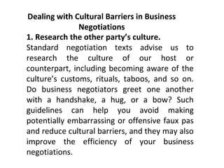 Cross culture negotiation | PPT