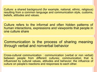 Cross culture understanding | PPTX